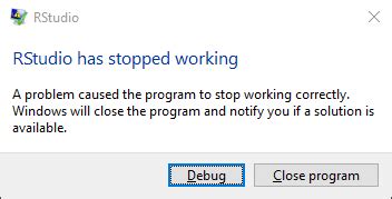 Daily Build Crashing On Windows RStudio IDE Posit Community
