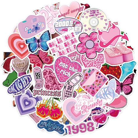 Belanttega 52pcs Nostalgic Y2k Stickers Pack Retro Designs Playful