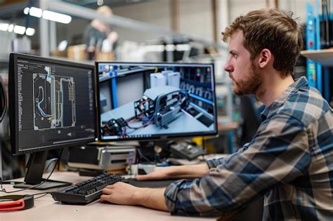 Embedded Systems Engineer Developing Control Software For Ev Components Premium Ai Generated Image