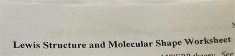 [solved] Lewis Structure And Molecular Shape Worksheet See Course Hero