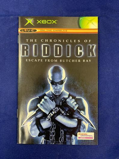 Chronicles Of Riddick Escape From Butcher Bay Manual Only Xbox