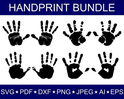 Handprint Svg Handprint Svg Bundle Handprint Silhouette Etsy Canada