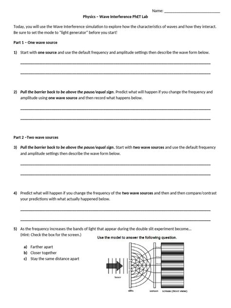 Double Slit Phet Pdf Diffraction Waves Double Slit Phet Pdf Diffraction Waves