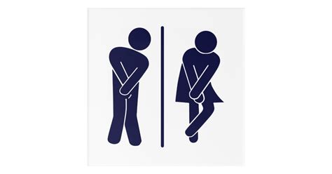 Funny Unisex Bathroom Sign Acrylic Print Zazzle