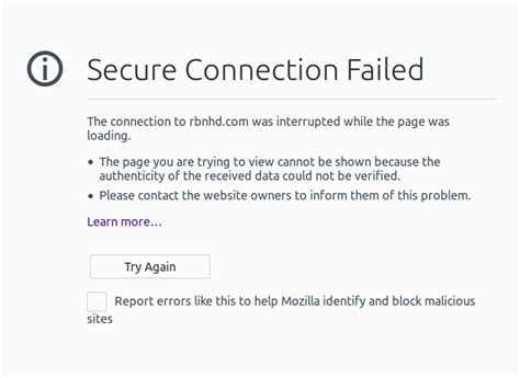 Secure Connection Failed Firefox