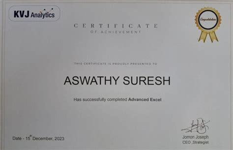 Aswathy Suresh On Linkedin Excelskills Dataanalysis