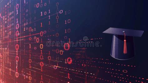 A Graduation Cap Cast Against A Backdrop Of Glowing Binary Code Encapsulating The Essence Of