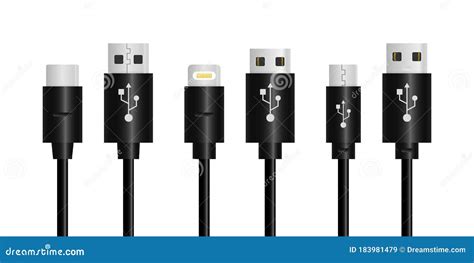 USB Wire Cable Stock Vector Illustration Of Black 183981479