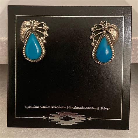 Native Jewelry Native American Turquoise Earrings Navajo Made New