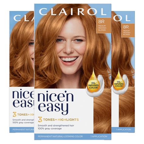 Clairol Nicen Easy Permanent Hair Dye 8r Medium Reddish