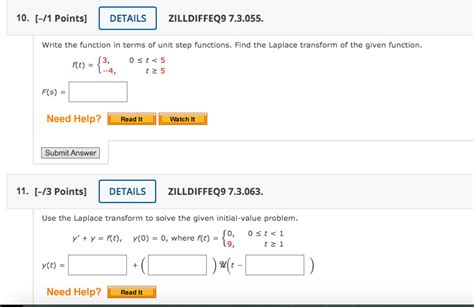 Solved 10 1 Points Zilldiffeq9 73055 Write The