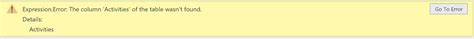 power query bi data refresh error the column activities of the
