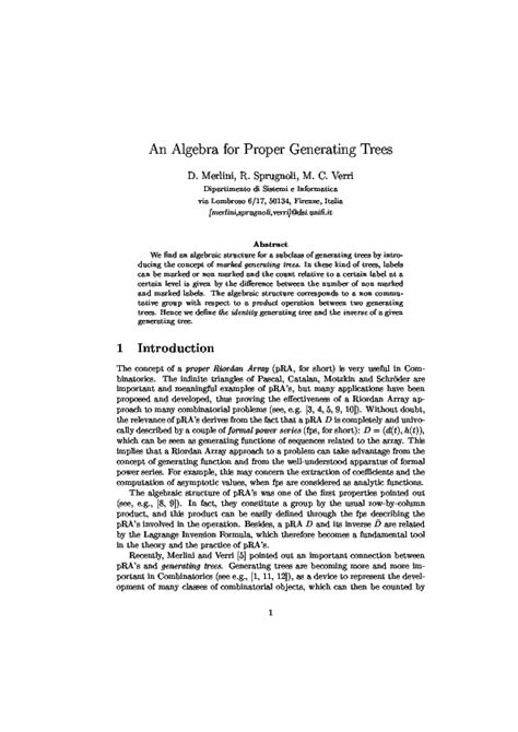 pdf an algebra for proper generating trees donatella merlini