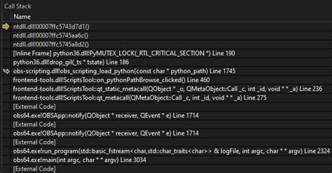 Python On Windows Python Crashes On Launch Issue Obsproject Obs Studio GitHub
