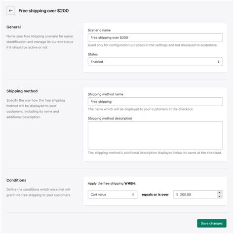 Octolize Free Shipping Goals Sample Free Shipping Scenarios