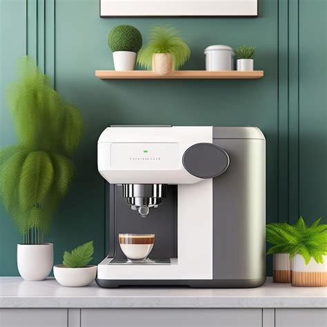 Premium Ai Image Modern Design Cafe Gray Wood Panel Counter Marble Top Professional Espresso