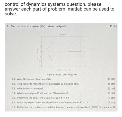 Solved Control Of Dynamics Systems Question Please Answer Chegg
