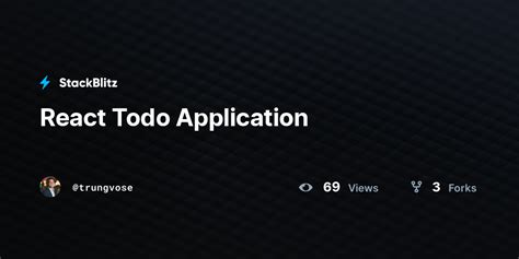 React Todo Application Stackblitz