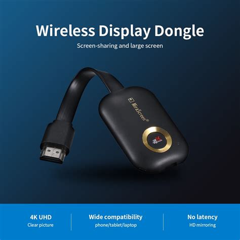 Wireless Dongle WiFi Display Dongle 4K UHD Receiver Miracast Adapter Wireless Screen Converter
