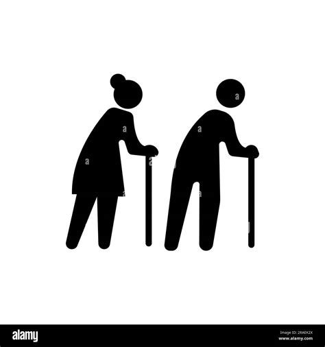 Elderly Symbol Old People Icon Vector Illustration Stock Vector Image