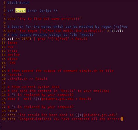Solved Hi I Have The Following Shell Script Code In Vi