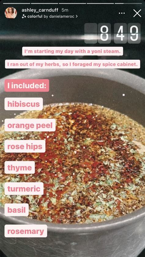 Ash Starts The Day With A Spice Cabinet Yoni Steam R Ashleycarnduff