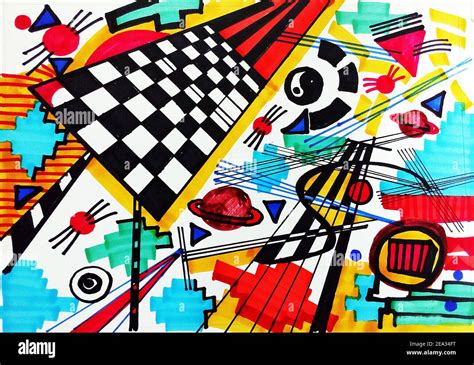 Art Copic Marker Abstract Background Modern Triangle Curve