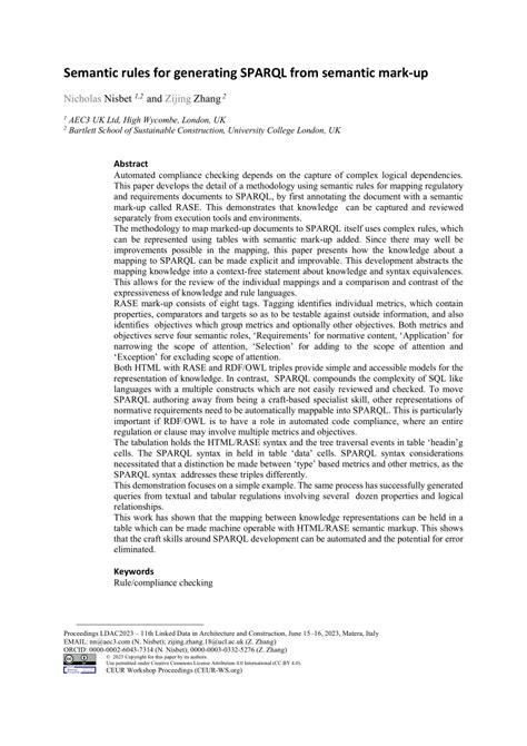 Pdf Semantic Rules For Generating Sparql From Semantic Mark Up