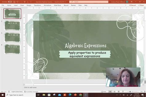 Equivalent Algebraic Expressions
