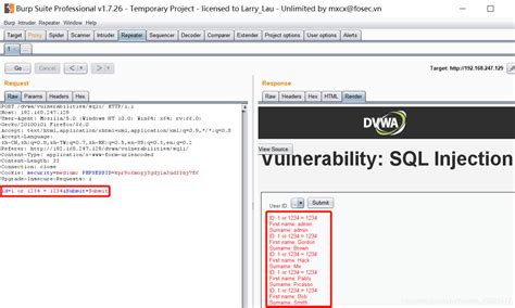 kali渗透测试之dvwa系列7——sql injection（sql注入） 在kali中dvwa的安全级别设置为low 然后完成“sql