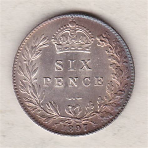 1897 Silver Sixpence Victoria Old Head Dorset Coin Company
