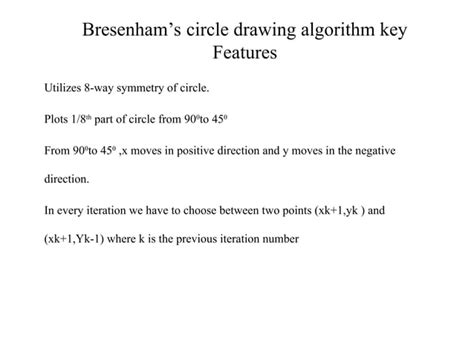 Bresenham Circle Algorithm Ppt