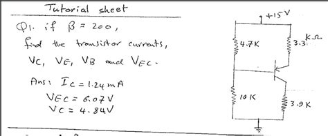 Solved I Need To Find The Solution For The Transistor