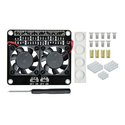 Raspberry Pi Dual Fan Cooling Expansion Board With Led Compatible With