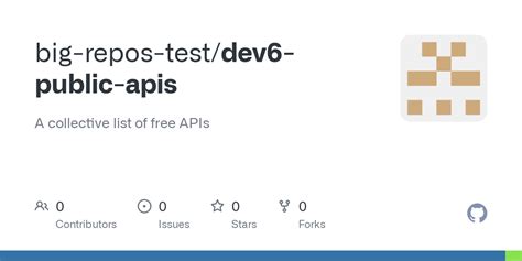 Github Big Repos Testdev6 Public Apis A Collective List Of Free Apis