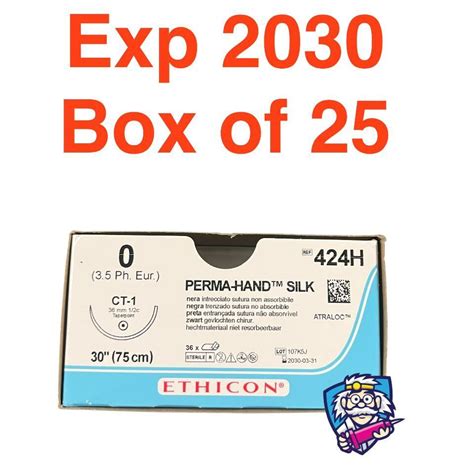 New Ethicon 424h Perma Hand Silk Suture 0 Disposables General For