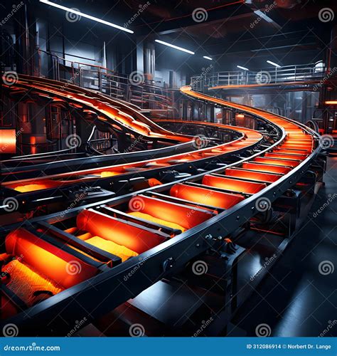 Conveyor Belt In Industry Ai Generatet Stock Illustration Illustration Of Horizontal