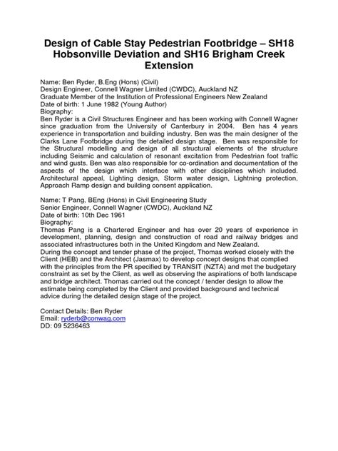 Conwag Design Of Cable Stay Pedestrian Footbridge Modelling With