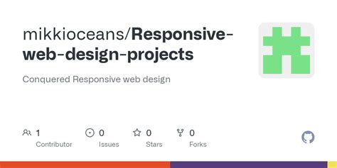 Github Mikkioceansresponsive Web Design Projects Conquered Responsive Web Design