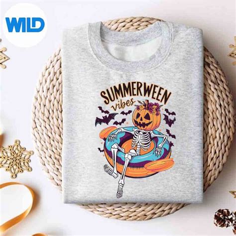 Skeleton Svg Summerween Vibes Skeleton Pumpkin Summer Vacation Great Terrific Svg Wildsvg