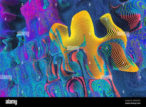 Abstract Circle Particle Colorful Wave Background 3D Illustration