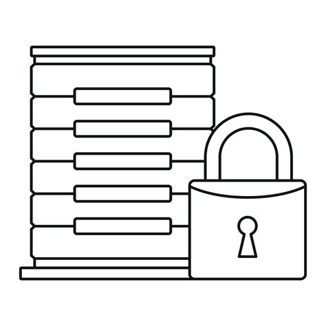 Protected Server Icon Outline Style 14620110 Vector Art At Vecteezy