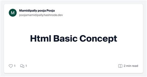 Mamidipally Pooja Pooja On Linkedin Html Basic Concept