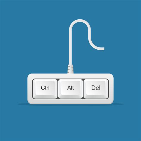 Ctrl Alt Del Keyboard Keys Isolated On Background Buttons To Fix Computer Hanging Problem