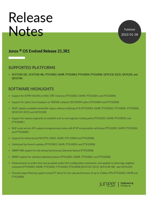 Junos Evo Release Notes 21 3r1 Pdf Networking Multiprotocol Label