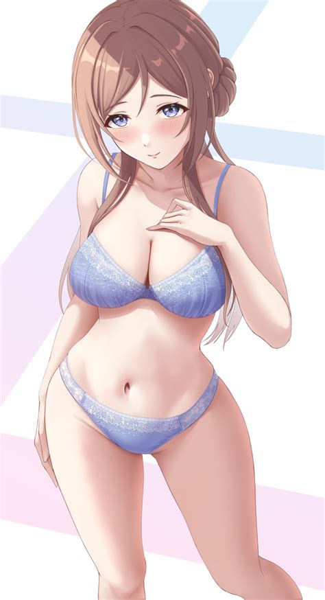 Rule 34 1girls Belly Belly Button Big Breasts Blue Bra Blue Eyes Blue Panties Blush Bra