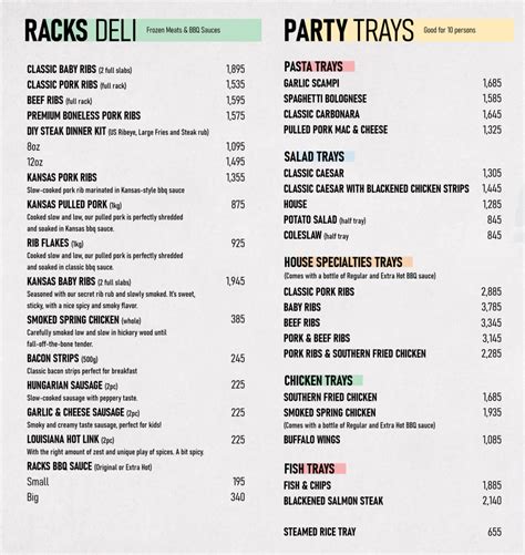 Menu Racks