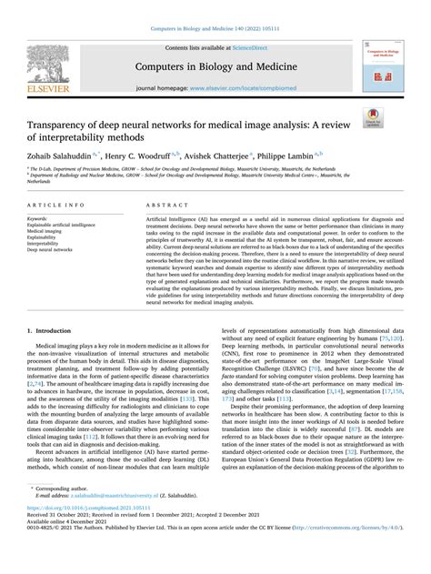 Pdf Transparency Of Deep Neural Networks For Medical Image Analysis
