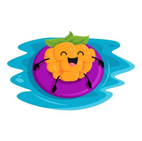Premium Vector Cartoon Cloudberry Berry On Summertime Vacation