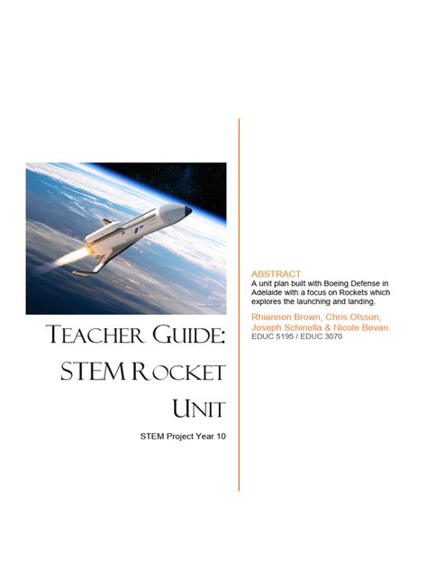 Stem Rocket Unit Pdf Science Gravity